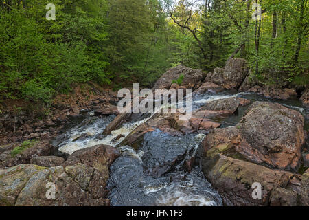 The waterfall Danska fall, Danska fallen (Danish fall) in Assman river ...