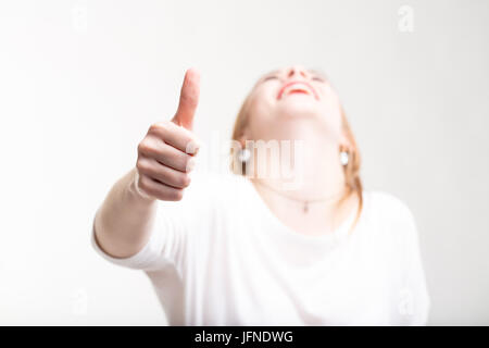 Woman laughing with head thrown back Stock Photo: 12941538 - Alamy