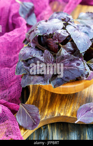 Basil and water drops Stock Photo - Alamy
