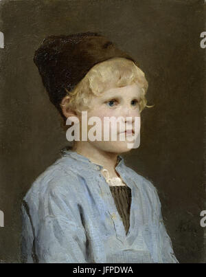 'Porträt eines Knaben mit Mütze' by Albert Anker is a 19th-century ...