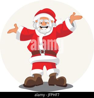 Illustration of cheerful santa claus with open arms Stock Vector Image ...