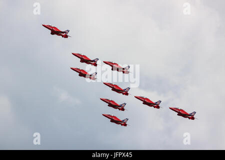 Red Arrows RAF Aerobatics Display Team at Eastbourne International ...