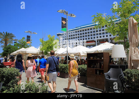 City waterfront from cruise ship terminal, Apia Harbour, Apia, Upolu ...