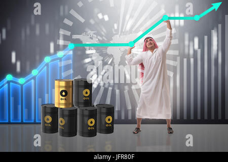 The arab businessman in oil price business concept Stock Photo - Alamy