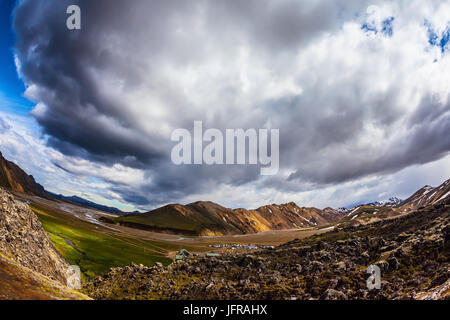 The pink and orange rhyolite mountains Stock Photo - Alamy