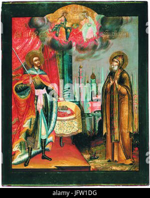 The painting of Alexander Nevsky and Daniil Moskovsky depicts two ...