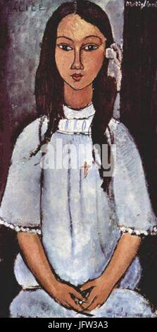 A portrait of Alice, painted by Italian artist Amedeo Modigliani ...