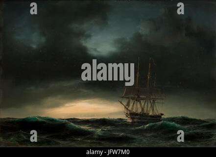 Anton Melbye - En dansk korvet i rum sø efter en storm - 1848 Stock ...