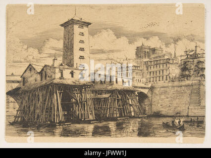 The Nôtre-Dame Pump, Paris 1852 Charles Meryon French. The Nôtre-Dame ...