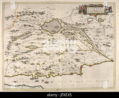 Vintage map of Fife, Scotland Stock Photo - Alamy