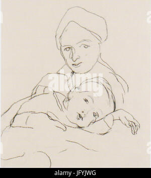 Felix Esterl - Frau des Künstlers mit Sohn - ca1927 Stock Photo - Alamy