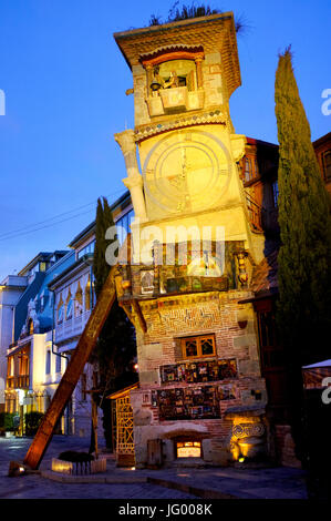 The Leaning Clock Tower landmark of Tbilisi Georgia capital city ...