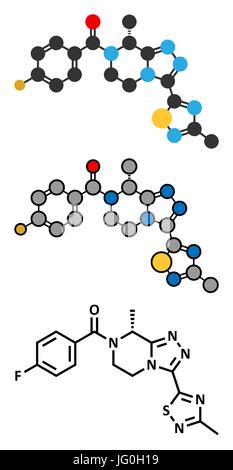 Fezolinetant drug molecule (NK3 receptor inhibitor). Skeletal formula ...