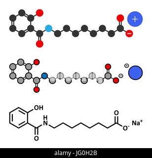 Sodium salcaprozate, SNAC molecule. Absorption enhancer for oral ...