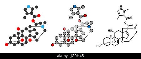 Batrachotoxin (BTX) neurotoxin molecule. Found in number of animals ...