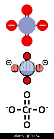 Chromate anion, chemical structure. Skeletal formula Stock Vector Image ...