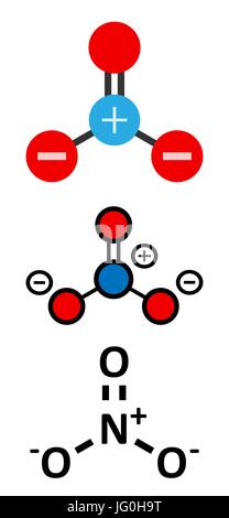 Nitrate anion molecule. Nitric acid salts containing this ion are ...