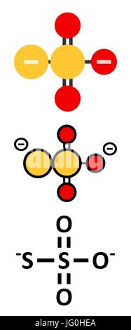 Thiosulfate anion, chemical structure. Skeletal formula Stock Vector ...