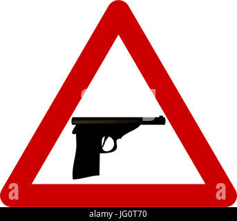 Warning sign with gun symbol Stock Photo - Alamy