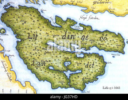 Lidingö map 1661 Stock Photo - Alamy
