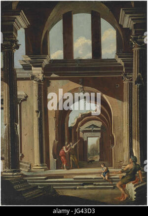Architectural capriccio with figures beneath an arch between 1650 and ...