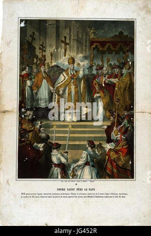 'Notre Saint Père le Pape' is a French title meaning 'Our Holy Father ...