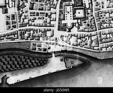 Maastricht, omgeving OLV-poort, detail kaart Larcher d'Aubencourt, 1749 ...