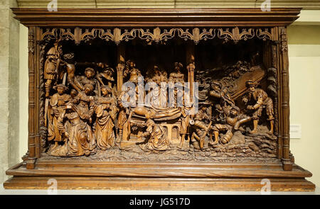 Socle of an altarpiece, predella with scenes from the Passion of Stock ...