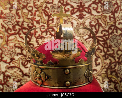 Original, old gold-plated crown of important catholic rulers Stock ...