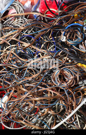 Old electric cables on a flea market Stock Photo - Alamy