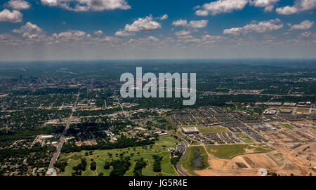 High level view of downtown Austin Texas looking east with Ladybird ...