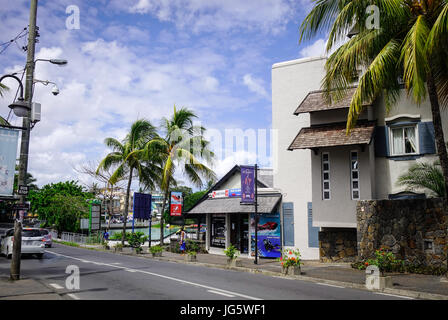 Port Louis, Mauritius - Jan 4, 2017. People walking on street in Port ...