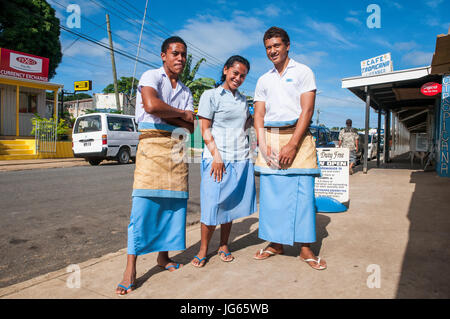 Tonga Vavau Neiafu Boys in school uniform and the wharf with a ...
