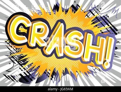 A cartoon comic book crash explosion sound effect illustration design ...