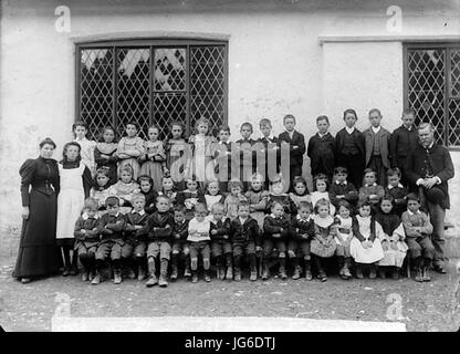 Pupils at the national school, Llanfair Caereinion (1895 Stock Photo ...