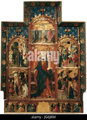 The 'Retaule de Santa Bárbara' by Gonçal Peris Sarrià is a Gothic ...