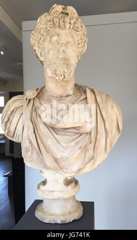 Roman sculpture of the Emperor Septime Severe, excavated from Choud El ...