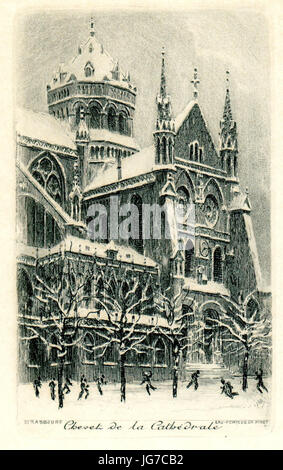 This photograph of the 'Chevet de la Cathédrale' in Strasbourg captures ...