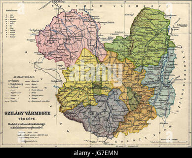 Szilagy county map Stock Photo - Alamy