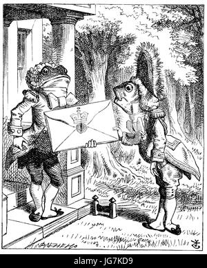 Alice in Wonderland, frog and fish footmen Stock Photo - Alamy