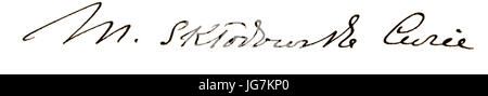 Marie Curie Signature Polish Stock Photo - Alamy