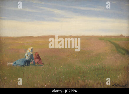 To piger på en mark. Sommerdag (Michael Ancher Stock Photo - Alamy