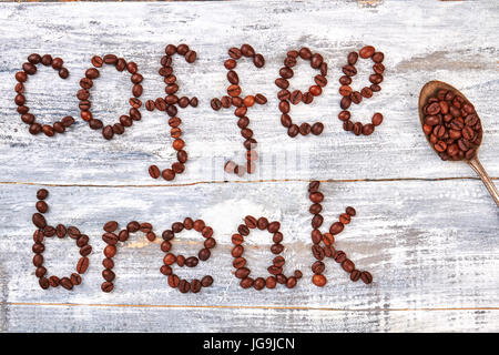 Phrase coffee break from beans Stock Photo - Alamy