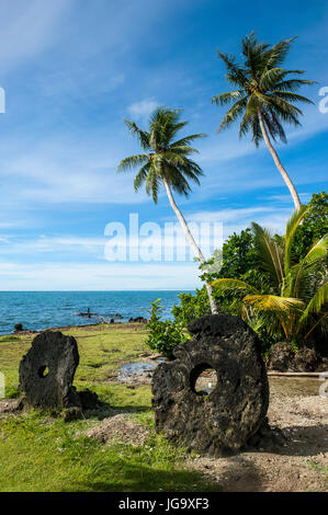 Stone money on the island of Yap, Micronesia Stock Photo - Alamy