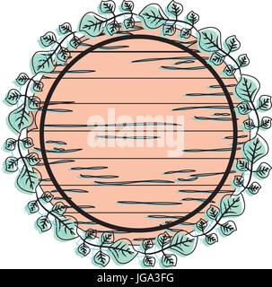nice emblem with branches leaves design Stock Vector Image & Art - Alamy