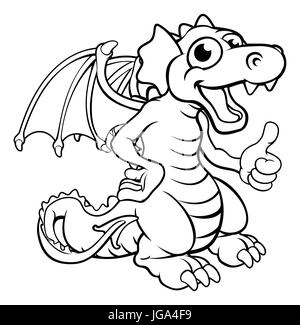 A cute cartoon red dragon character giving a thumbs up Stock Photo - Alamy