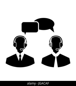 Operator Speech Flat Icon Stock Photo - Alamy