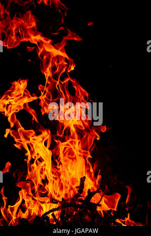 Beautifully colored fire burning with big flames Stock Photo - Alamy