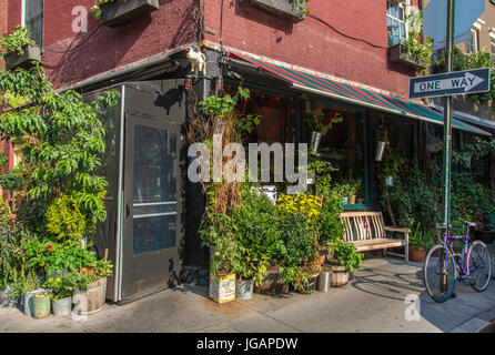New York, Spotted Pig restaurant sign, Greenwich Village Stock Photo ...