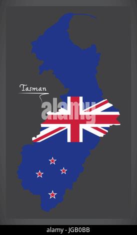 Tasman Region (Regions of New Zealand, South Island) map vector ...